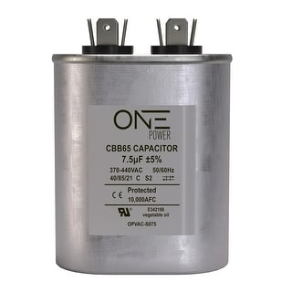 ONE Power 7.5-MFD, 370V or 440V Single Run A/C Capacitor 7.5 uF CBB65B ...