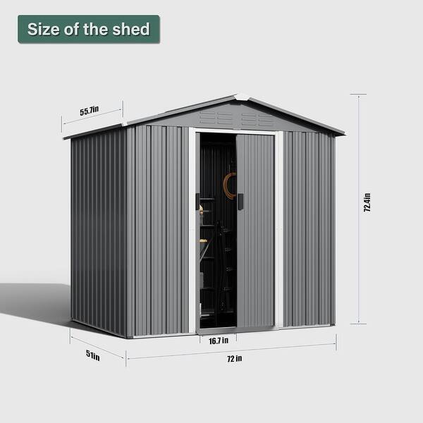 Outdoor Permanent Metal Storage Sheds for Gardening Tools, Patio Sheds ...
