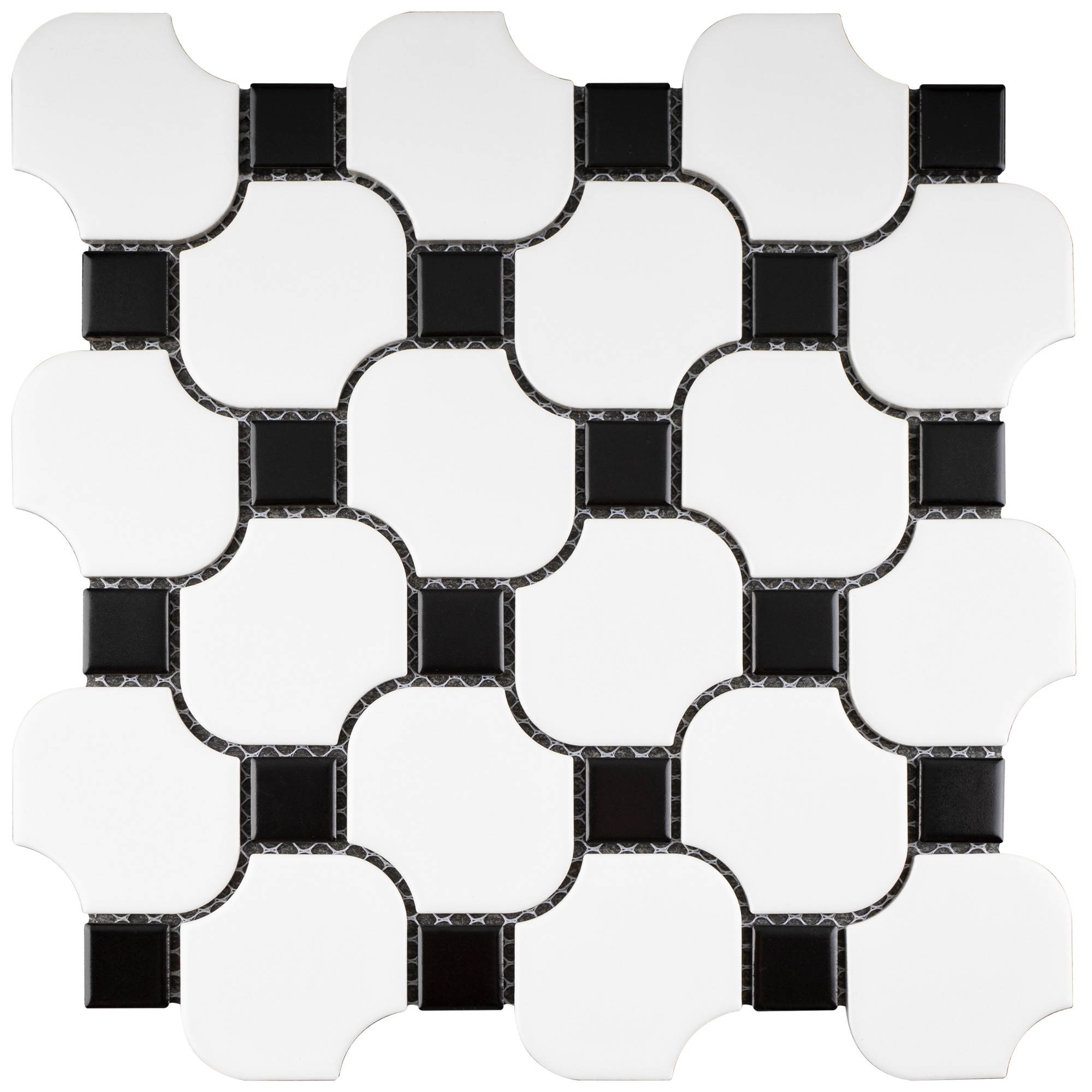 TileGen. 4" x 4" Porcelain Mosaic Tile in White Floor and Wall Tile (11 ...