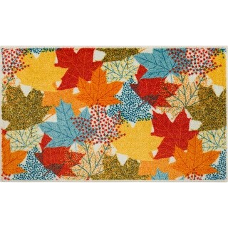 Mohawk Home Multi-Color Leaves Multi Kitchen Mat - Bed Bath & Beyond ...