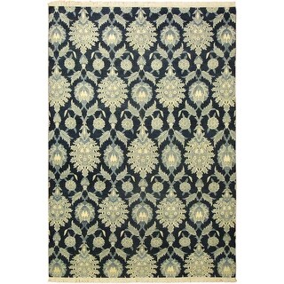 Chic Ziegler Mario Blue Hand-knotted Wool and Silk Rug - 9 ft. 10 in. X ...