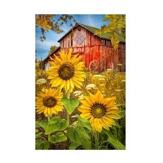 Celebrate Life Gallery 'Golden Sunflowers Red Barn' Canvas Art - Bed ...