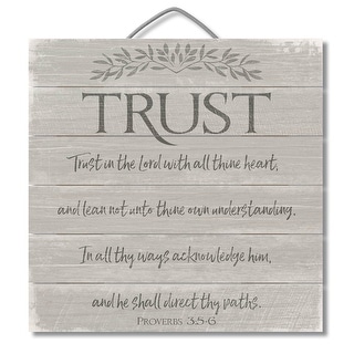 Real Pine Wood Pallet Sign 12" x 12" - Trust - Bed Bath & Beyond - 32899094
