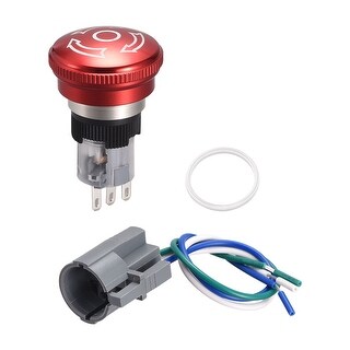 16mm Latching Emergency Stop Push Button Switch AC250V 5A 1NO 1NC w ...