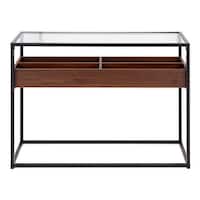 Glass Top Console Table with 1 Wooden Drawer - Bed Bath & Beyond - 31492829