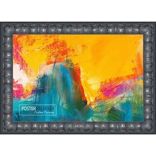 30x15 Distressed/Aged Black Complete Wood Picture Frame with UV Acrylic ...