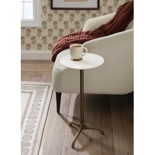 Kate and Laurel Henshall Marble and Metal Round Side Table - 12x12x24 ...