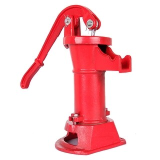 Cast Iron Hand Pitcher Pump for Outdoor Yard Ponds Garden, Red - Bed ...