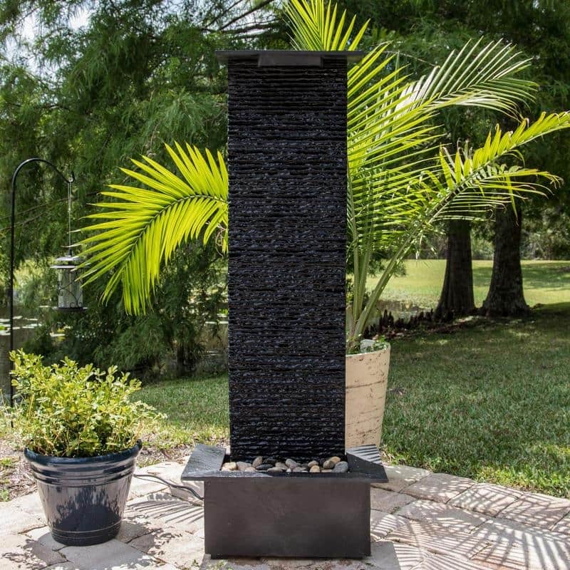 Quarry Floor Waterfall Fountain - Natural Slate Stone - Overstock - 8893816