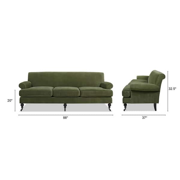 Alana Lawson 88 Inch Living Room Sofa – Three Cushion Couch with Rolled ...
