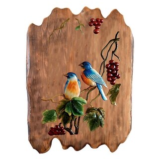 Bluebirds Hand Crafted Intarsia Wood Art Wall Hanging 17 X 21 X 2 - Bed ...