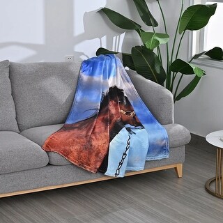 Homesmart Digital Print Horse Pattern Flannel Blanket (Microfiber ...