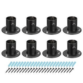 Stainless Steel Flange Rod Holder Bracket Support with Screws, 8Pcs ...