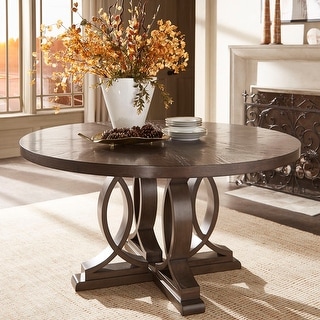 Brunico Dark Walnut Finish 60-inch Round Dinning Table - 60-inch Table ...