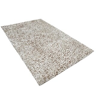 5'3" x 7'6" Beige Polka Dot Soft Plush Hand-tufted Wool Handmade Area ...
