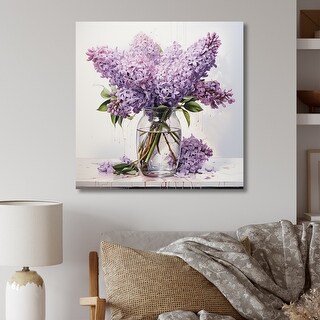Designart "Elegant Lilac Bouquet Vase II" Lilacs Wall Art - Bed Bath ...