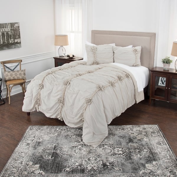 Aiyana Textured Floral Cotton Sham in Natural - Bed Bath & Beyond ...