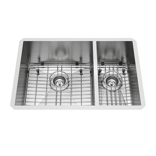 VIGO Endicott 29-inch Double Bowl Kitchen Sink, Grids and Strainers ...