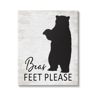 Stupell Bear Feet Remove Shoes Cabin Entrance Sign Canvas Wall Art ...