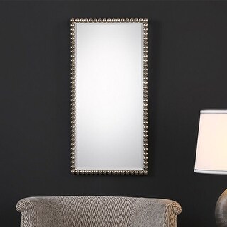 Contemporary PU and MDF Decorative Mirror Antiqued Silver - 16"x32 ...