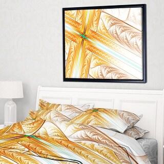 Designart "Brown Fractal Cross Design" Abstract Art on Framed Canvas ...