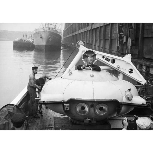 Jacques Cousteau /N(19101997). French Oceanographer. Cousteau Climbing ...