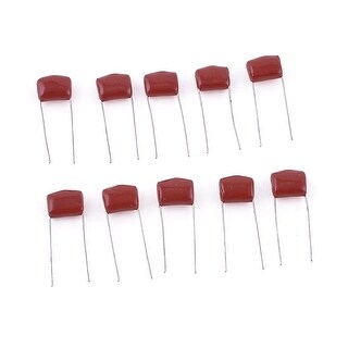 10pcs Mylar Polyester Film Capacitors 250V 0.1uF 5% Tolerance - Red ...
