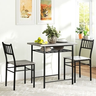 HOMCOM 3-Piece Dining Table Set for 2, Small Kitchen Table and Chairs ...