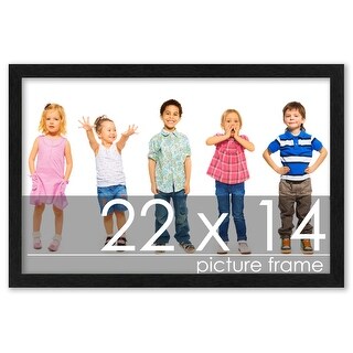 22x14 Traditional Black Complete Wood Picture Frame with UV Acrylic ...