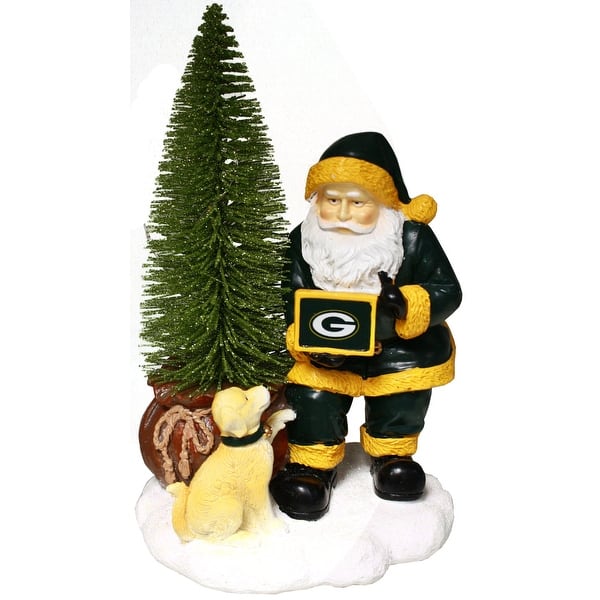 Green Bay Packers Santa w/ LED Christmas Tree Holiday Figurine - Bed ...