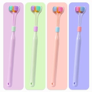 Innovative Toothbrush Easy Use Random Color Three Sided Efficient Oral ...