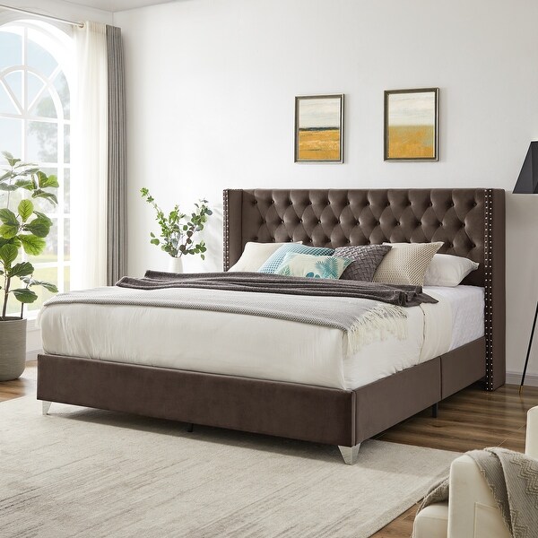 Velvet button headboard store