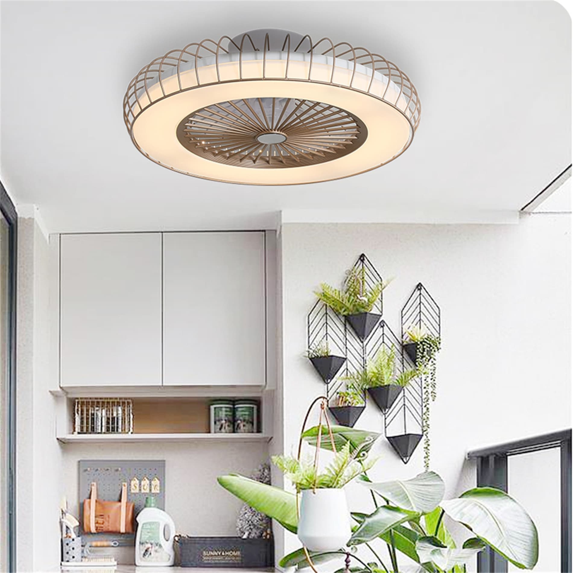 Golden Mesh Ceiling Fan with 5 Blades - Bed Bath & Beyond - 37236048