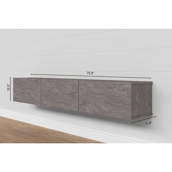 Ozge Floating 71"TV Stand Up to 80" TV's Wall Mounted Media Console ...