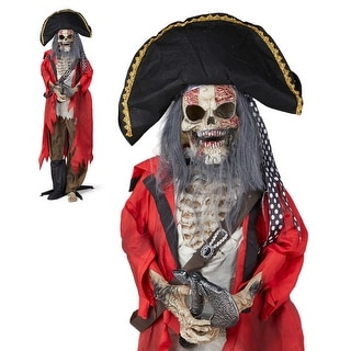 6.3ft Voice-Activated Standing Pirate with Red Light and Vibration ...