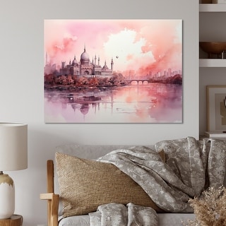 Designart "Medieval Majesty" Castles Metal Wall Art Living Room - Bed ...