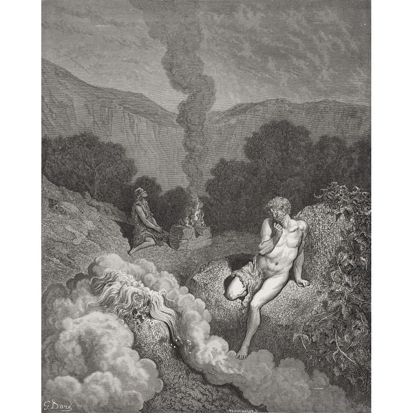 Engraving From The Dore Bible Illustrating Genesis Iv 3 To 5 Cain And ...