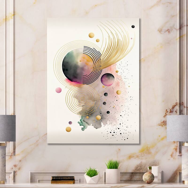 Designart 'Colorful Circular Abstract I' Modern Geometric Metal Wall ...