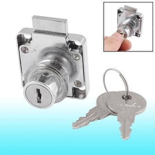 19mm Dia Cylinder Head Furniture Safety Drawer Lock w 2 Keys - Silver ...