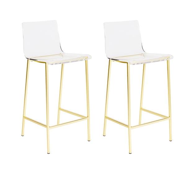 Felix Acrylic Stool with Gold Base - Set of Two - Bed Bath & Beyond ...