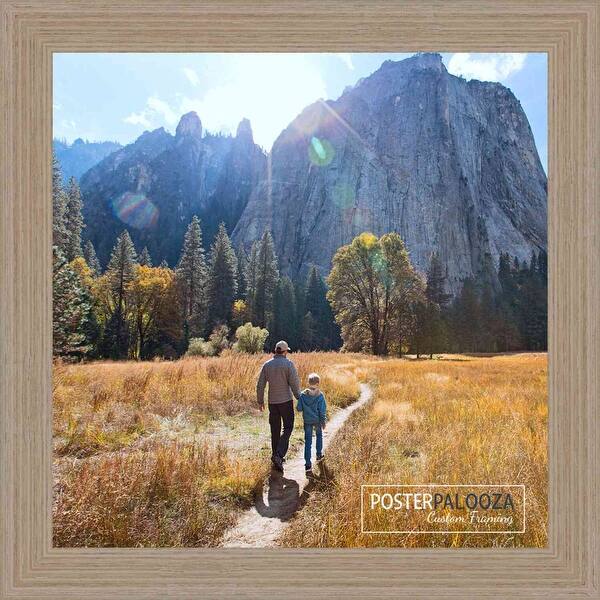 13x13 Rustic Walnut Complete Wood Square Picture Frame with UV Acrylic ...