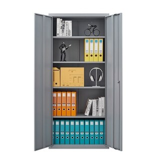 Lockable File Cabinet High Cabinet with 4 Adjustable Layers - Bed Bath ...