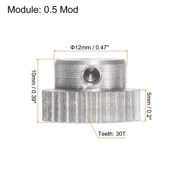 2x Step Spur Gear 3mm Inner Hole 30T Mod 0.5 Aluminum Alloy Motor Gear ...