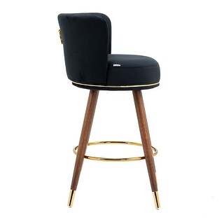 Set of 2 Counter Height Bar Stools with Solid Wood Legs, Fabric with a ...