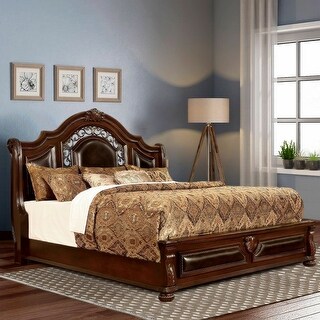 Bradley Queen Bed in Brown Cherry/Espresso Finish - Bed Bath & Beyond ...