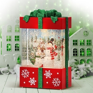 8" LED Battery Operated Timer Spin Snowman Water Globe Usb - Bed Bath ...