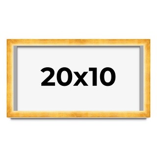 20x10 Shadow Box Frame Gold | 1.625 Inches Deep Real Wood Traditional ...