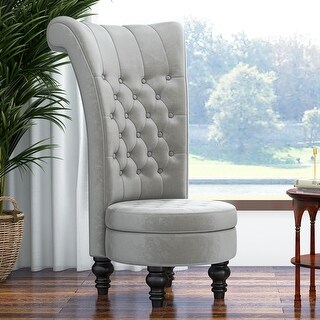 High Back Armless Chair, Velvet Royal Furniture Chair, Upholstered ...