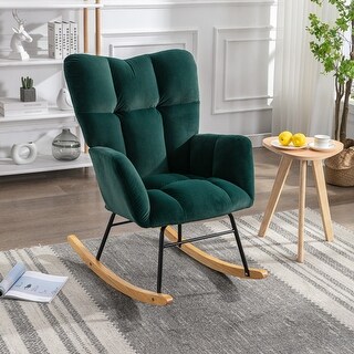 Velvet Tufted Upholstered Rocking Chair - Bed Bath & Beyond - 40210750