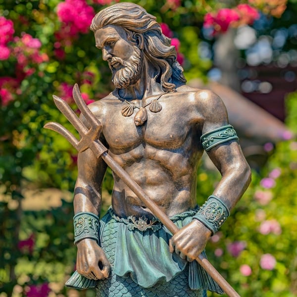 50 Inch Tall Magnesium Merman Garden Statue "Roberto" - Bed Bath ...